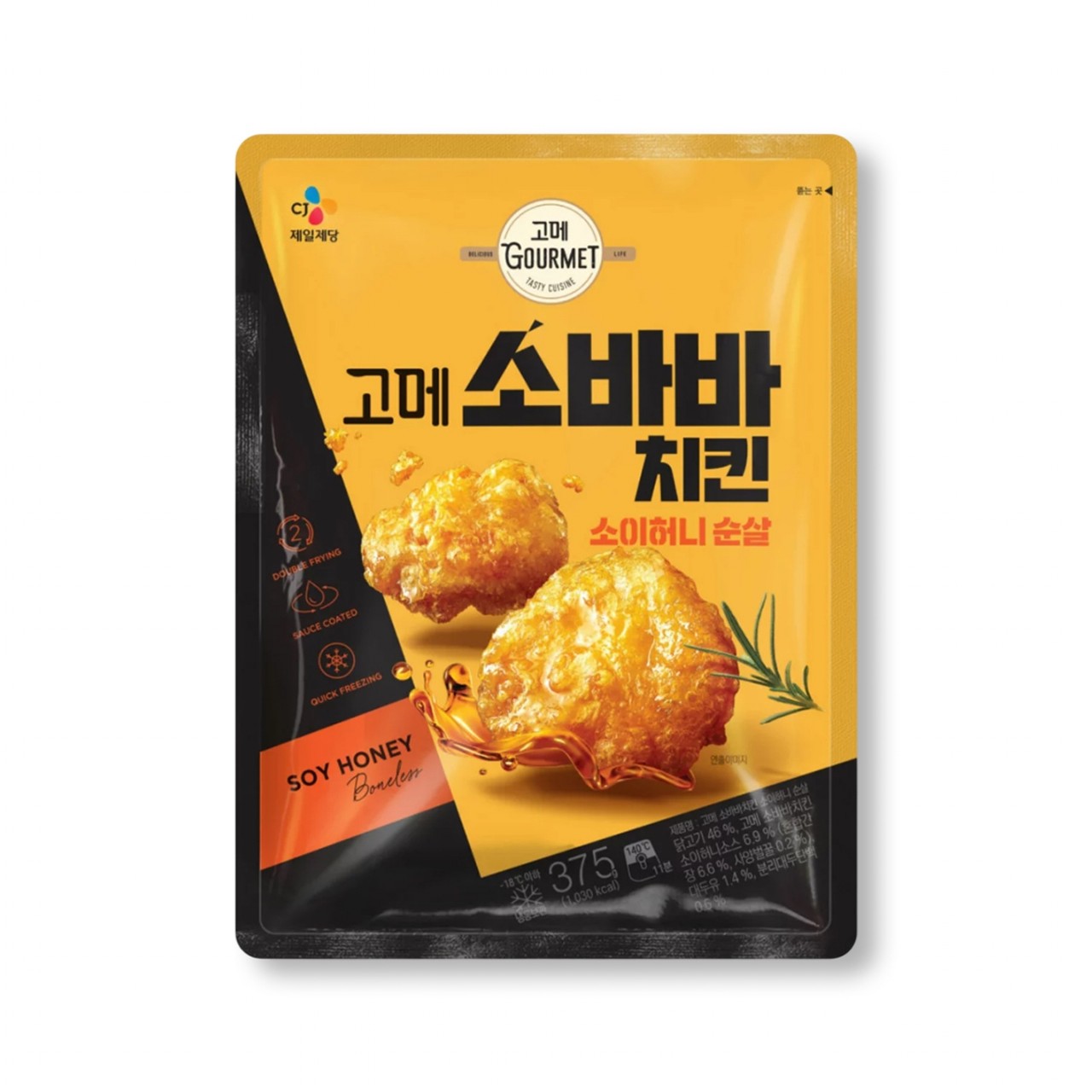 CJ 고메 소바바치킨 소이허니 순살 (375G)ㅣ롯데마트 제타 최상의 신선 식품과 다양한 간편식을 롯데마트 제타에서 만나보세요