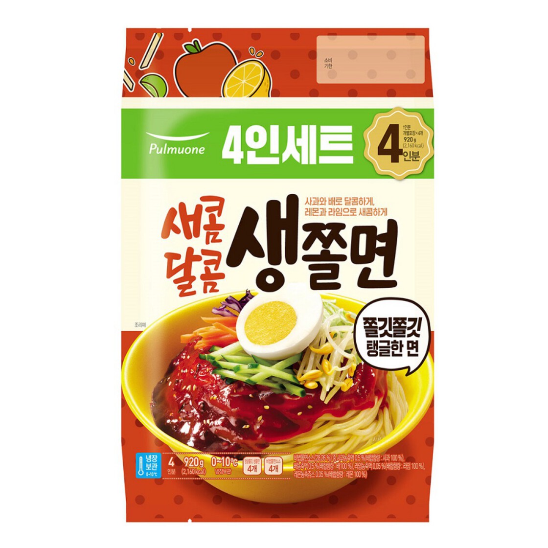 풀무원 새콤 달콤 생 쫄면 (4인) (920G)ㅣ롯데마트 제타 최상의 신선 식품과 다양한 간편식을 롯데마트 제타에서 만나보세요