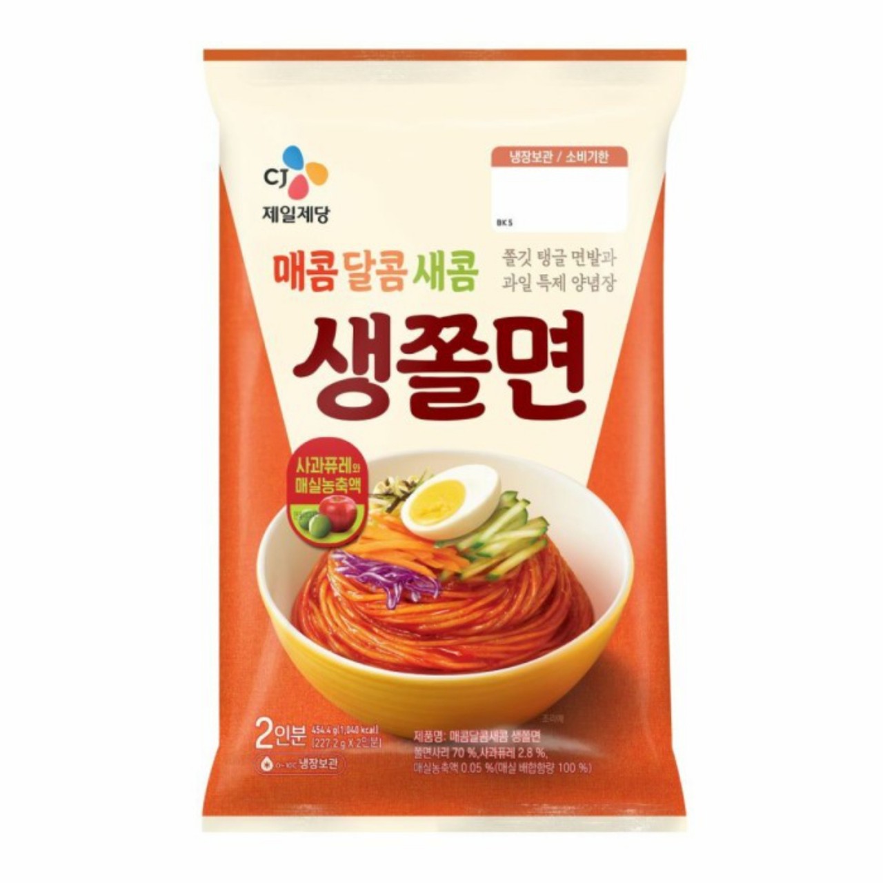 CJ 매콤 달콤 새콤 생쫄면 (2인) (454G)ㅣ롯데마트 제타 최상의 신선 식품과 다양한 간편식을 롯데마트 제타에서 만나보세요