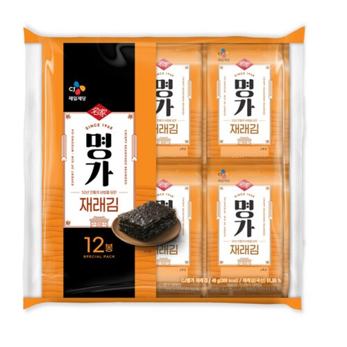 50년 전통 비법 CJ 명가 재래김 (4G*12봉)ㅣ롯데마트 제타 최상의 신선 식품과 다양한 간편식을 롯데마트 제타에서 만나보세요