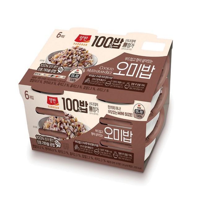 동원 양반100밥 오미밥 (130G*6입)ㅣ롯데마트 제타 최상의 신선 식품과 다양한 간편식을 롯데마트 제타에서 만나보세요
