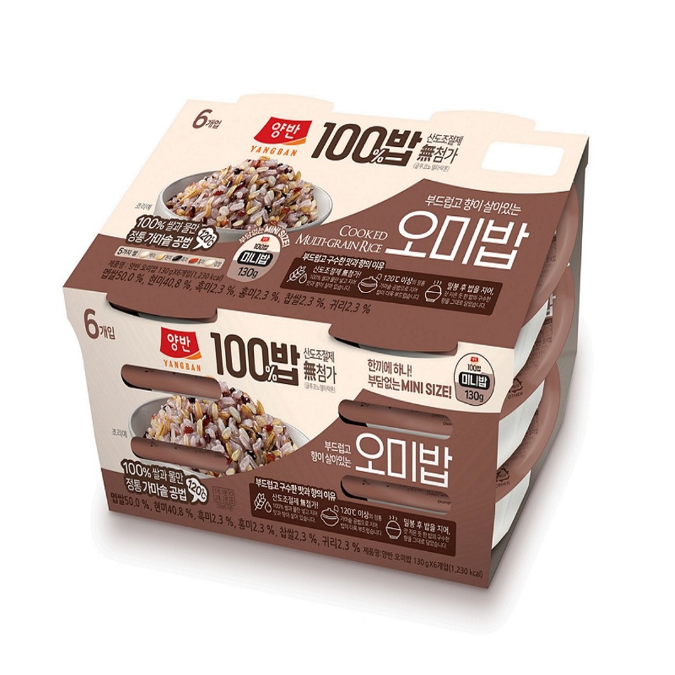 동원 양반100밥 오미밥 (130G*6입)ㅣ롯데마트 제타 최상의 신선 식품과 다양한 간편식을 롯데마트 제타에서 만나보세요