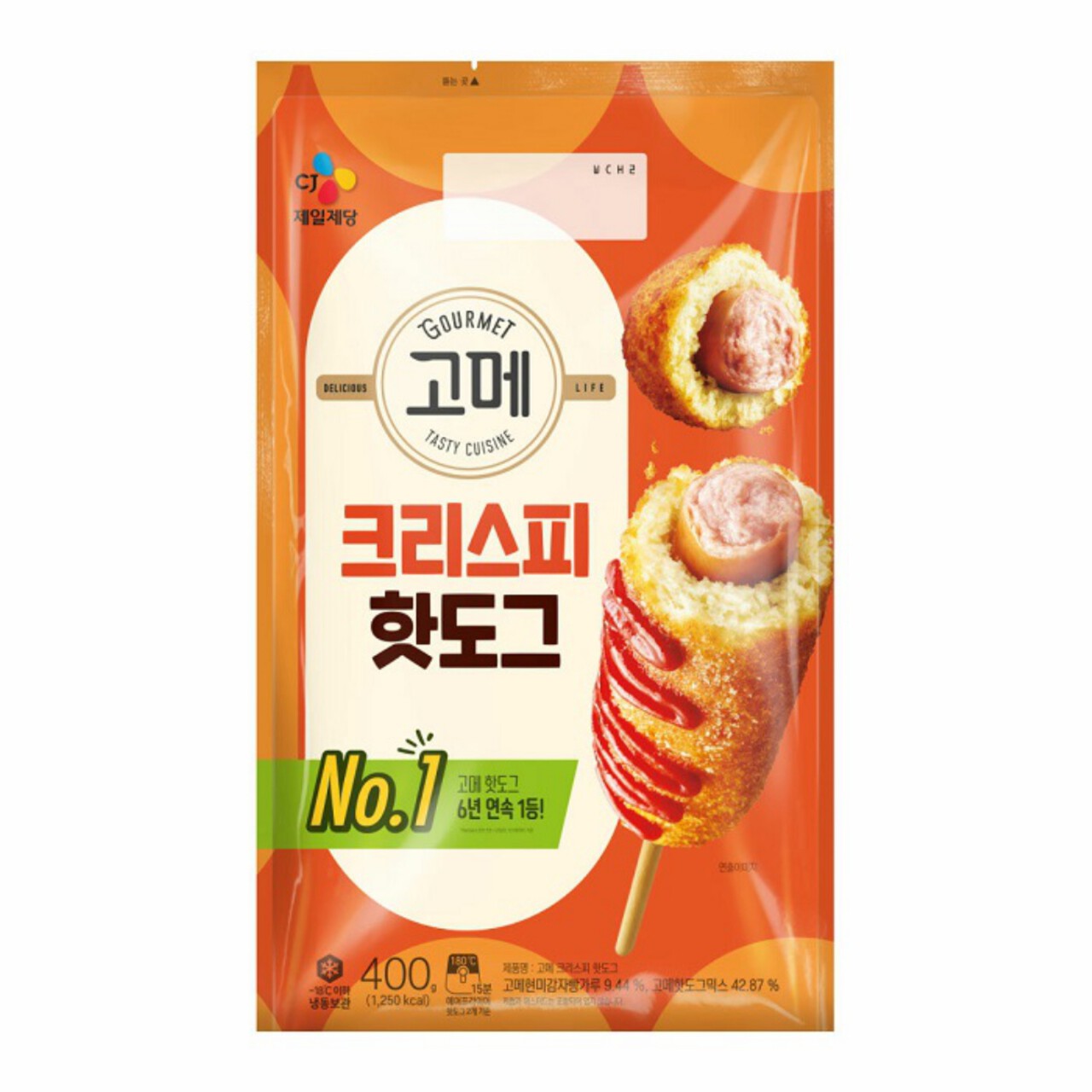 CJ 고메핫도그 크리스피 (400G)ㅣ롯데마트 제타 최상의 신선 식품과 다양한 간편식을 롯데마트 제타에서 만나보세요