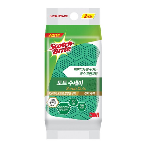 3M 도트 수세미 (강력) (2입)ㅣ롯데마트 제타 최상의 신선 식품과 다양한 간편식을 롯데마트 제타에서 만나보세요