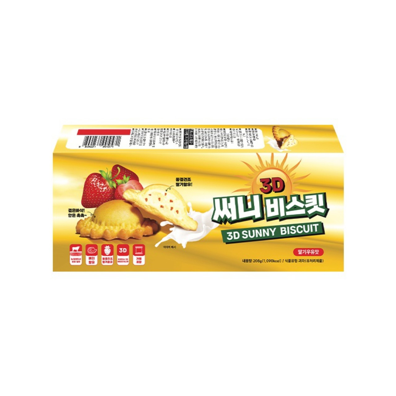 3D 써니 비스킷 딸기우유맛 (208G)ㅣ롯데마트 제타 최상의 신선 식품과 다양한 간편식을 롯데마트 제타에서 만나보세요