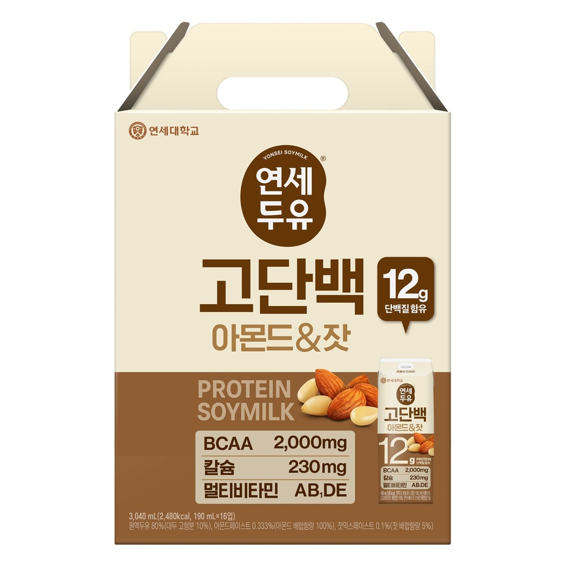 연세 고단백 두유 아몬드&잣 (190ML*16입)ㅣ롯데마트 제타 최상의 신선 식품과 다양한 간편식을 롯데마트 제타에서 만나보세요