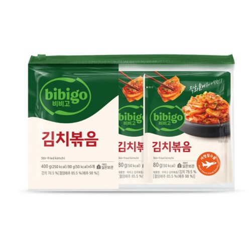 CJ 비비고 김치볶음 (80G*5입)ㅣ롯데마트 제타 최상의 신선 식품과 다양한 간편식을 롯데마트 제타에서 만나보세요