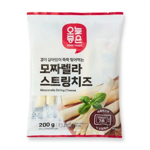오늘좋은 모짜렐라 스트링치즈 (20G*10입)ㅣ롯데마트 제타 최상의 신선 식품과 다양한 간편식을 롯데마트 제타에서 만나보세요