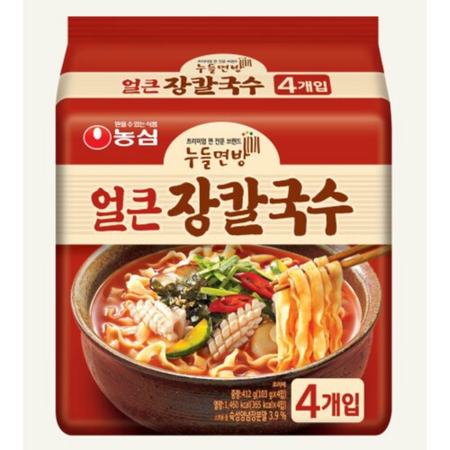 농심 얼큰 장칼국수 (103g*4)ㅣ롯데마트 제타 최상의 신선 식품과 다양한 간편식을 롯데마트 제타에서 만나보세요