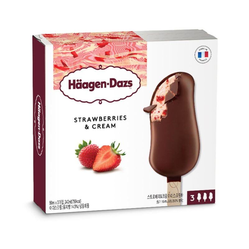 하겐다즈 멀티바 (스트로베리앤크림) (80ML*3입)ㅣ롯데마트 제타 최상의 신선 식품과 다양한 간편식을 롯데마트 제타에서 만나보세요