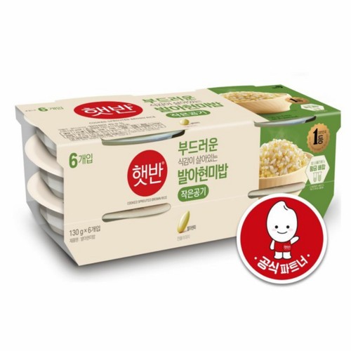 씨제이 작은햇반 발아현미밥 (130G*6입)ㅣ롯데마트 제타 최상의 신선 식품과 다양한 간편식을 롯데마트 제타에서 만나보세요