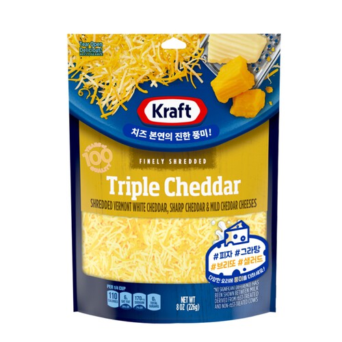 크래프트 트리플 체다 슈레드 치즈 (226G)ㅣ롯데마트 제타 최상의 신선 식품과 다양한 간편식을 롯데마트 제타에서 만나보세요