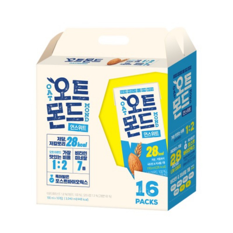 오트몬드 언스위트 (190ML*16입)ㅣ롯데마트 제타 최상의 신선 식품과 다양한 간편식을 롯데마트 제타에서 만나보세요