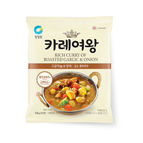 청정원카레여왕 구운마늘&양파 (108G)ㅣ롯데마트 제타 최상의 신선 식품과 다양한 간편식을 롯데마트 제타에서 만나보세요