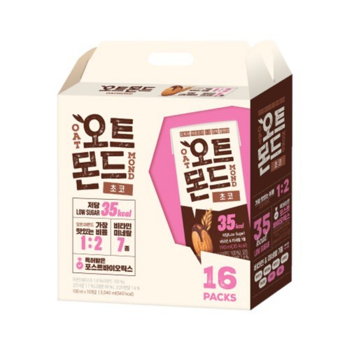 오트몬드 초코 (190ML*16입)ㅣ롯데마트 제타 최상의 신선 식품과 다양한 간편식을 롯데마트 제타에서 만나보세요
