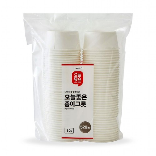 오늘좋은 종이그릇(80P) (520ML)ㅣ롯데마트 제타 최상의 신선 식품과 다양한 간편식을 롯데마트 제타에서 만나보세요