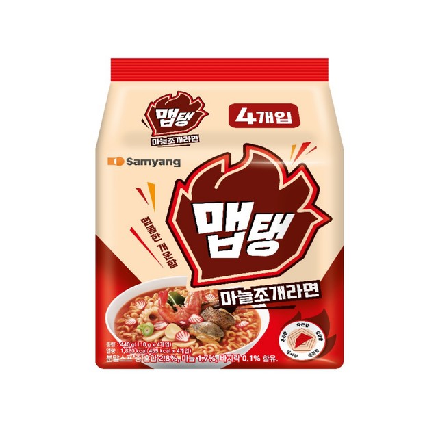 삼양 맵콤한 개운함 맵탱 마늘조개라면 (110G*4)ㅣ롯데마트 제타 최상의 신선 식품과 다양한 간편식을 롯데마트 제타에서 만나보세요