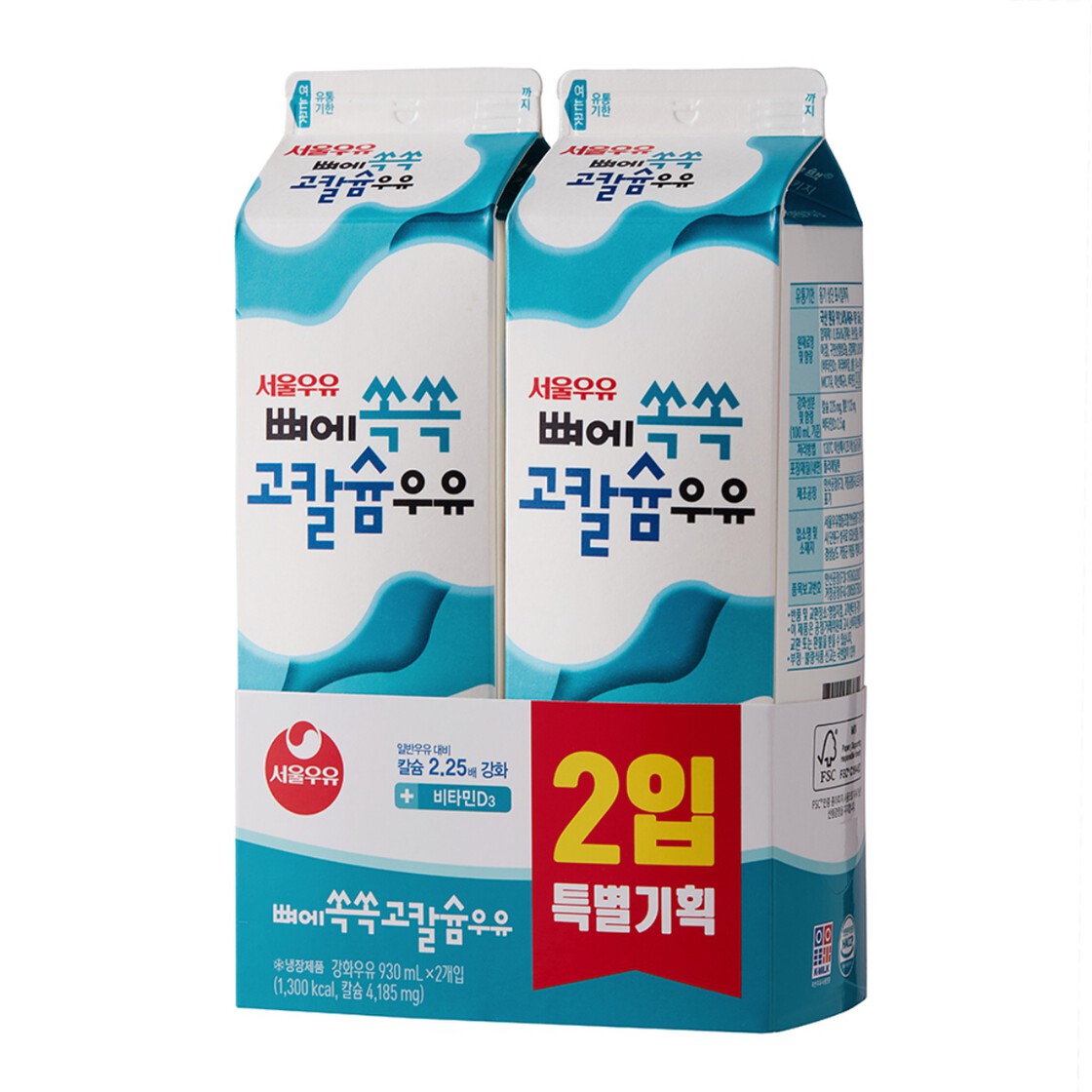 서울우유 뼈에쏙쏙 고칼슘우유 (930ML*2입)ㅣ롯데마트 제타 최상의 신선 식품과 다양한 간편식을 롯데마트 제타에서 만나보세요