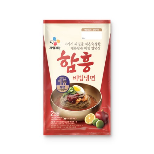 CJ 함흥 비빔냉면 (2인) (474.4G)ㅣ롯데마트 제타 최상의 신선 식품과 다양한 간편식을 롯데마트 제타에서 만나보세요